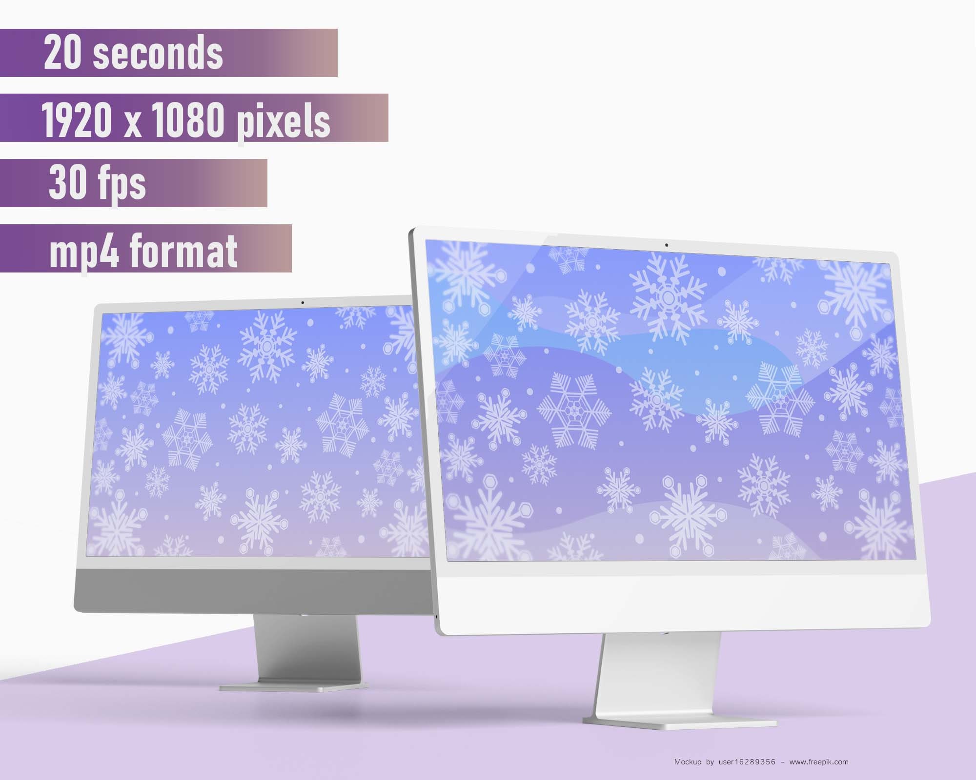 Animated Winter Snowflake Backgrounds, Zoom, Desktop (MP4, PNG) - Etsy