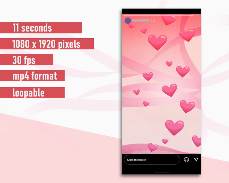 Floating Hearts Background for Instagram Stories, Valentines Background ...