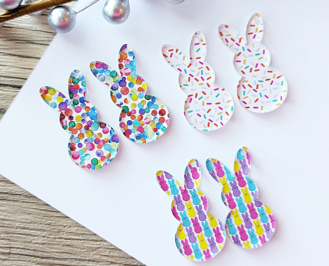Acrylic Easter Bunny Earring Blanks, Easter Theme Earring Supplies, DIY ...