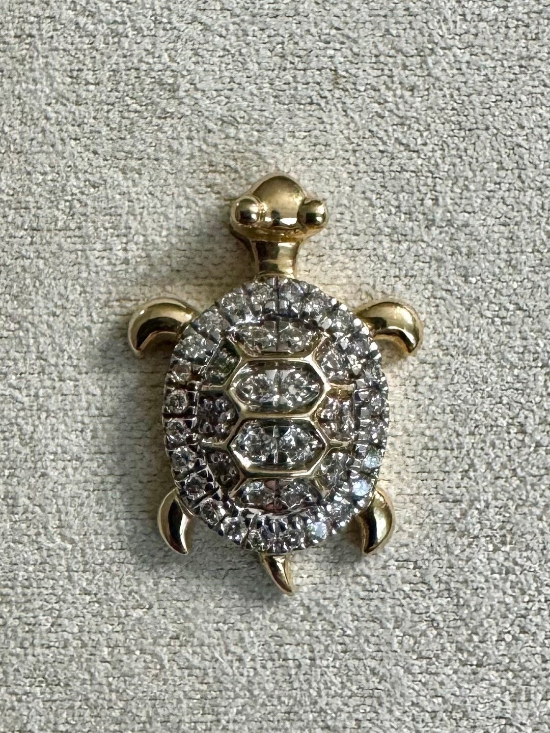 Vintage Diamond Turtle Pendant | 14K Gold | Necklace | Gift for Her Him ...