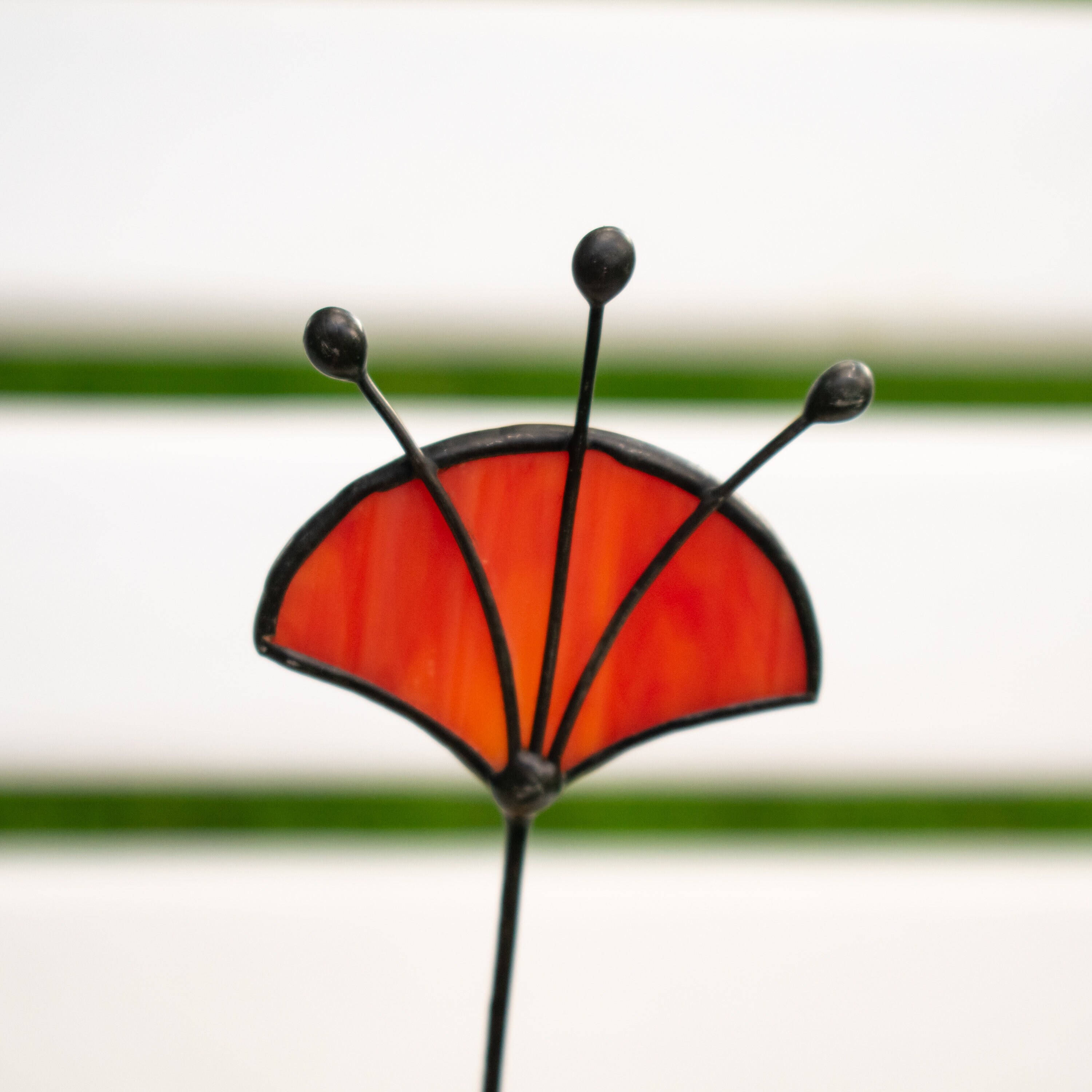 Stained Glass Red Flower on a Stem - Single Branch - Etsy