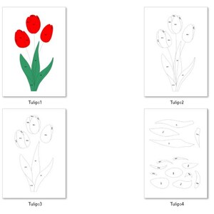 Stained Glass Pattern Flowers Tulip to Beginner, Digital Download Pdf ...