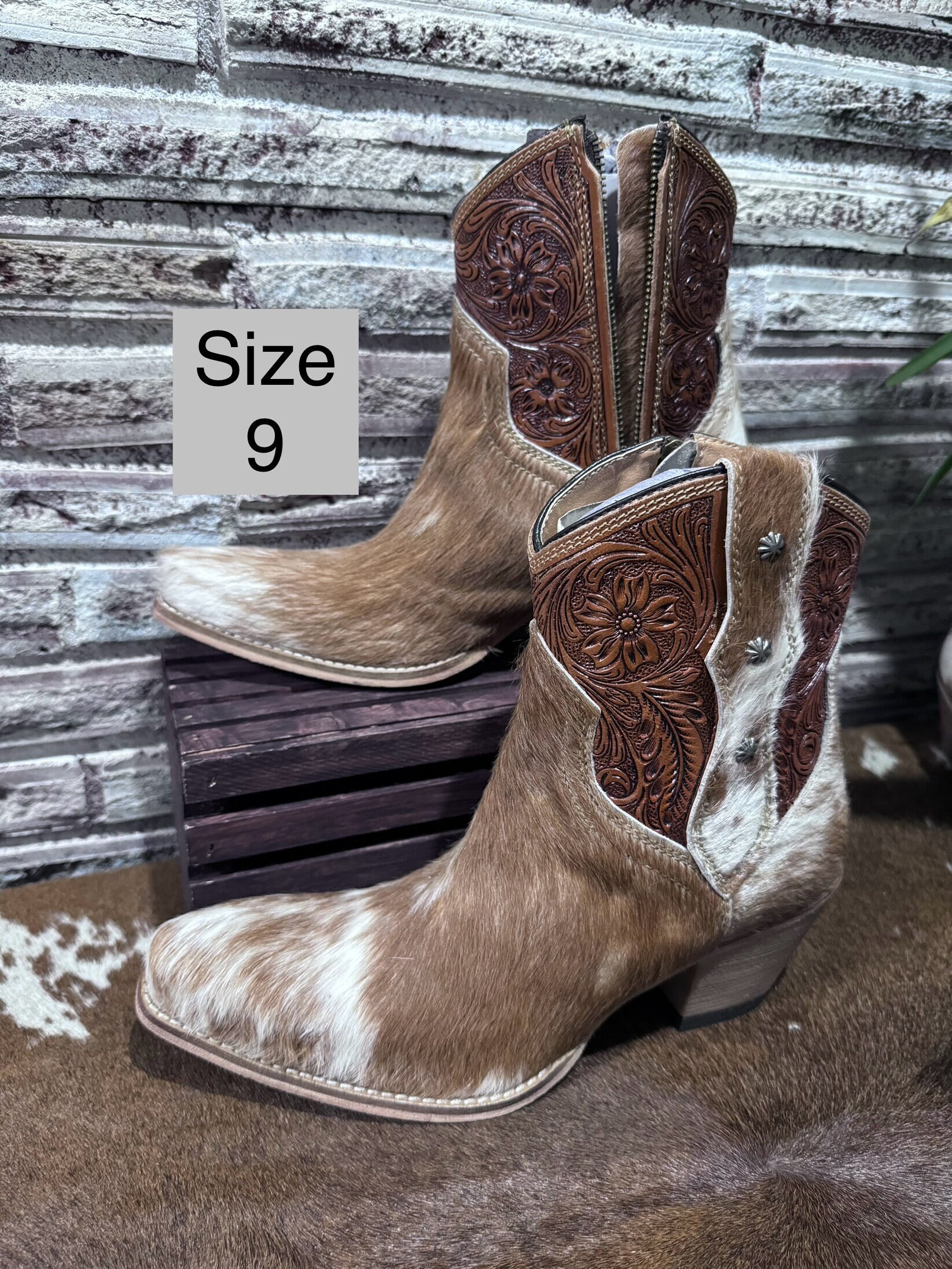 Cowhide Trail Boots exact Hides Shown in Picture - Etsy