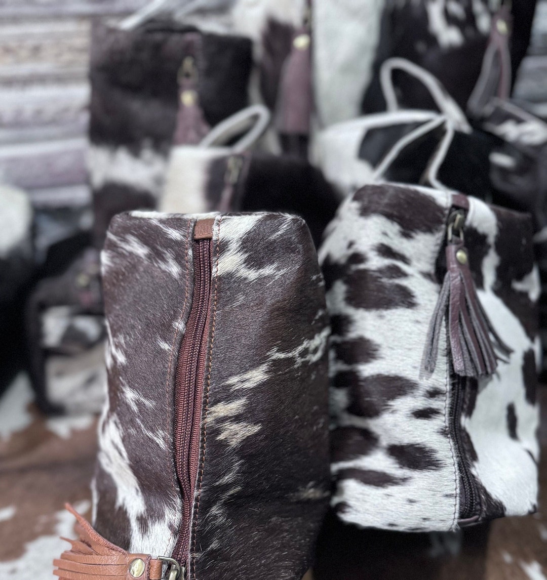 Cowhide Toiletry Bag - Etsy