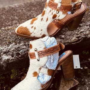 Cowhide Mules Size 8, and 9 (exact Prints) - Etsy