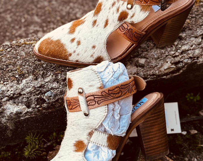 Cowhide Mules Size 8, and 9 (exact Prints) - Etsy