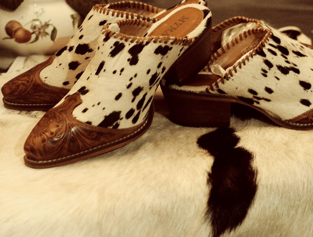 Cowhide Mules Size 9 - Etsy