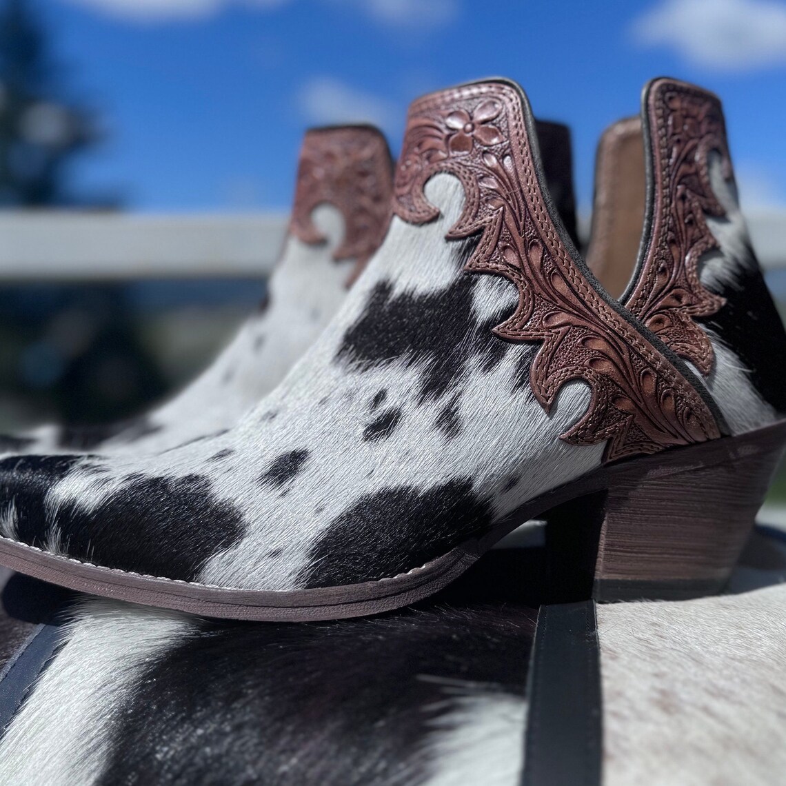 Cowhide Boots Size 8 exact Pair - Etsy