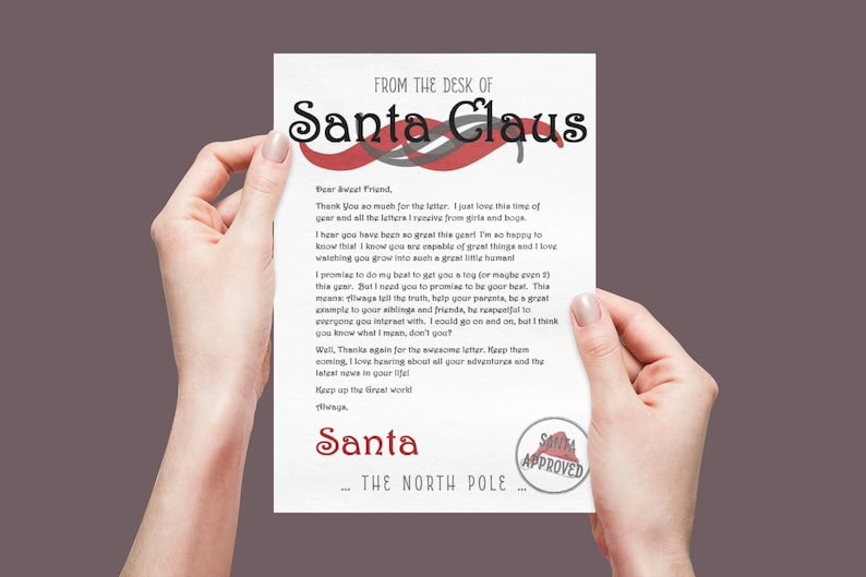 Response Letter From Santa - Etsy