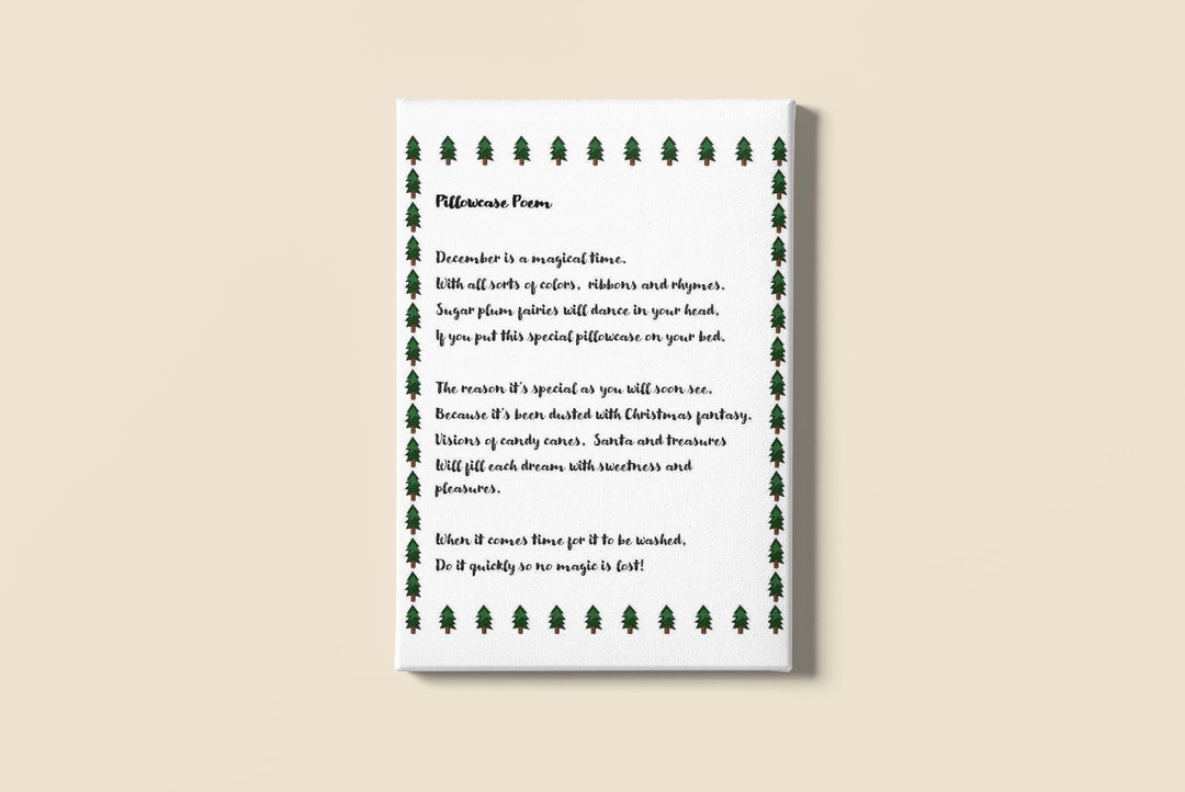 Pillowcase Poem Printable - Etsy