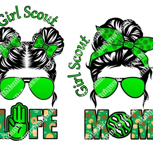 Girl Scout Mom And Life Matching Set Girl Scout Messy Hair Etsy