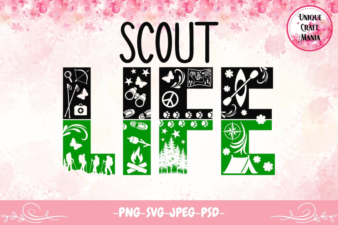 Scout Life Design, Camping Nature Graphics (png, Svg, Jpeg, Psd) - Etsy