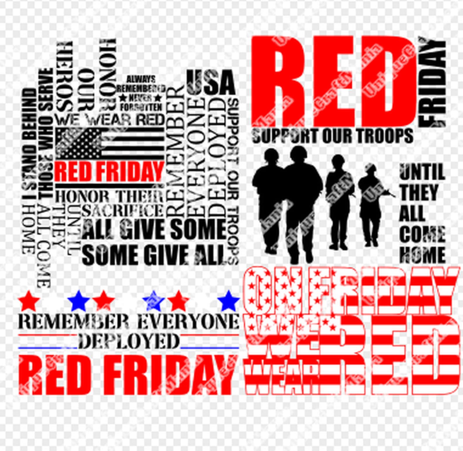 We Wear Red Bundle Red Friday Support Our Troops Until They - Etsy