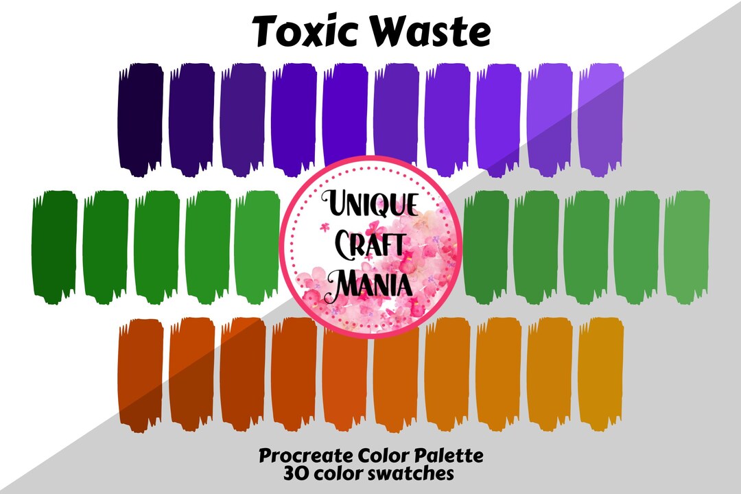 Toxic Waste Procreate Color Palette, 30 Swatches (digital Download) - Etsy