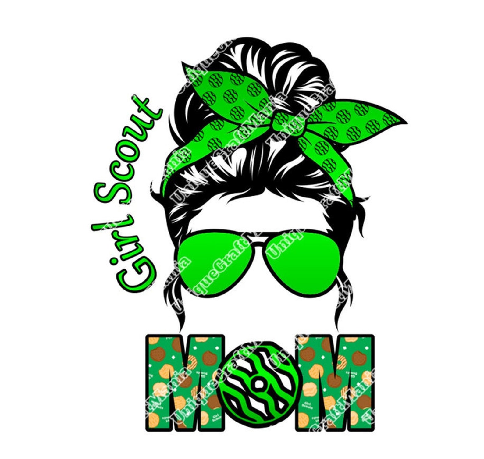 Girl Scout Mom & Life Matching Set Girl Scout Messy Hair - Etsy