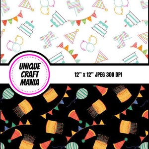 Happy Birthday Digital Paper Party Colors Birthday Party - Etsy