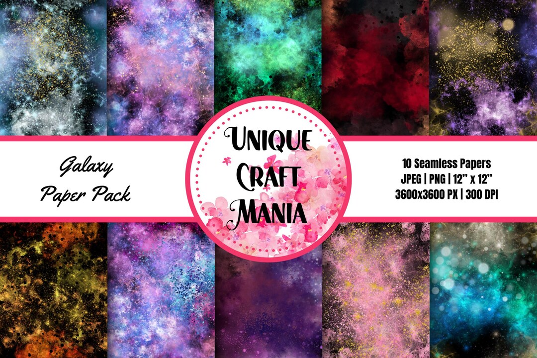 Galaxy Digital Papers, Galaxy Scrapbook Paper, Galaxy Backgrounds ...