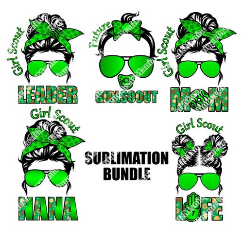 Girl Scout Leader And Life Matching Set Girl Scout Messy Hair Etsy