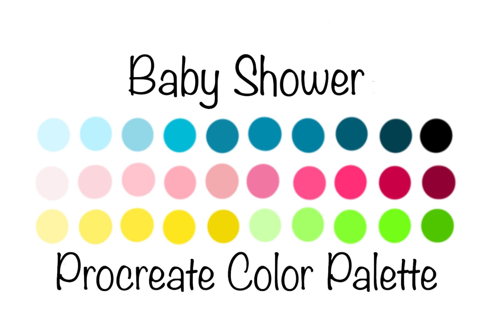 Procreate Color Palette Baby Shower Baby Pregnancy Color | Etsy