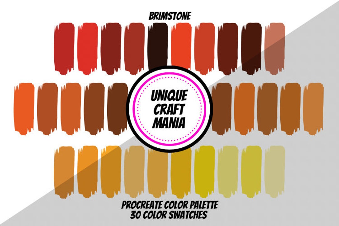 Procreate Color Palette, Brimstone, Fire Palette, Lava Palette, Color ...