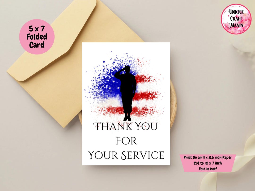 Thank You for Your Service, Thank You for Your Service Card, Service ...