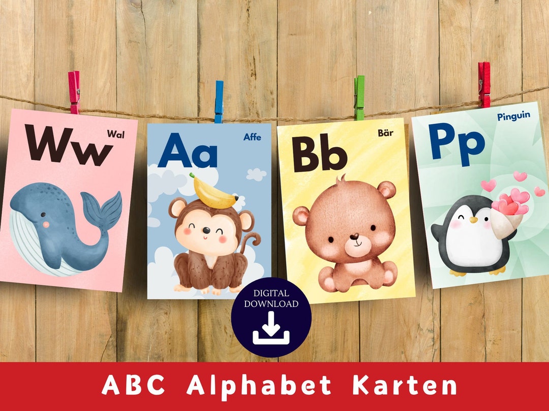 ABC Picture Cards, Learning Cards, A-Z Cards, ABC Learning, Alphabet ...
