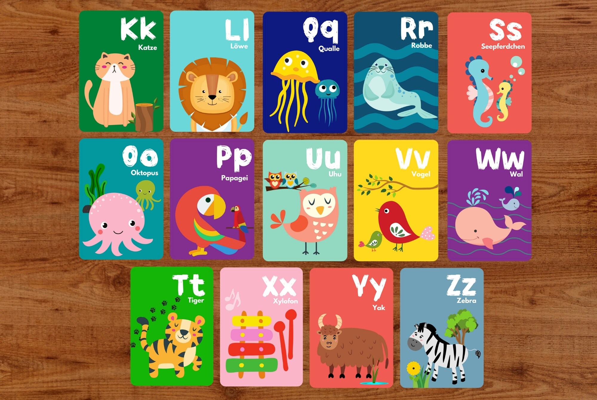 ABC Alphabet Cards | Flashcards German Letters | for Children ...