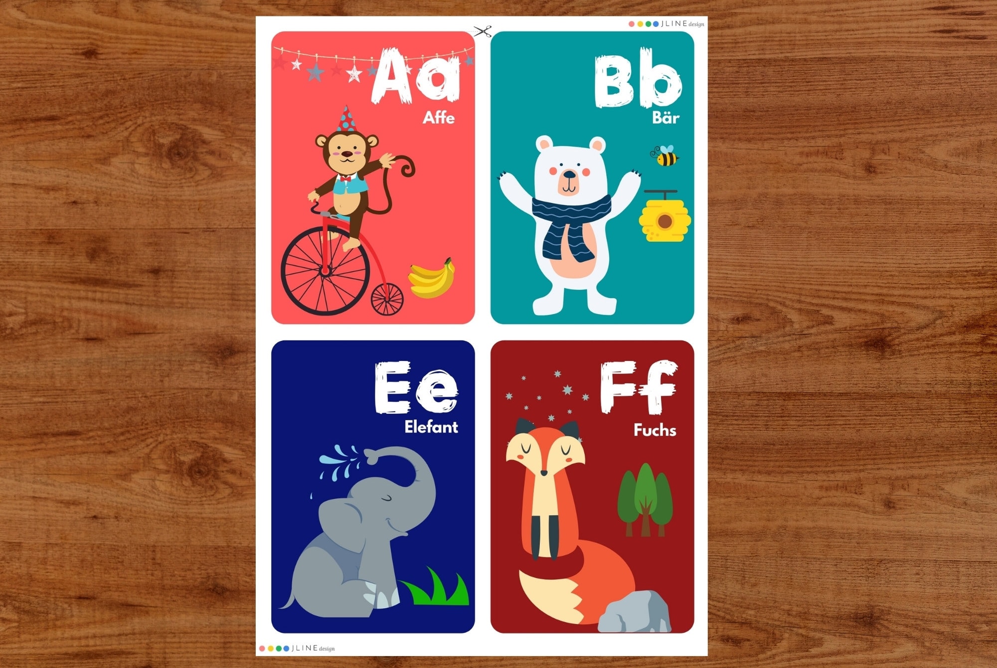 ABC Alphabet Cards Flashcards German Letters for Children preschool - Etsy