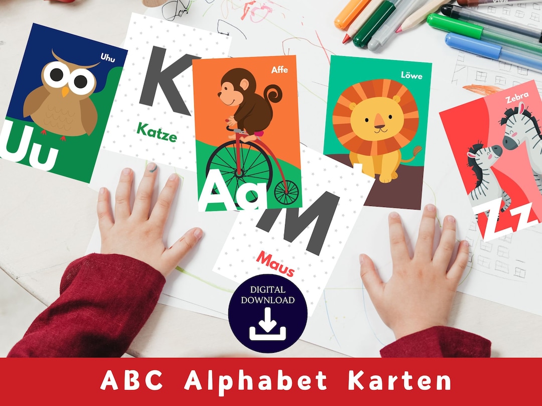 First ABC Flash Cards German Alphabet L Children's Trifle Learning Game ...