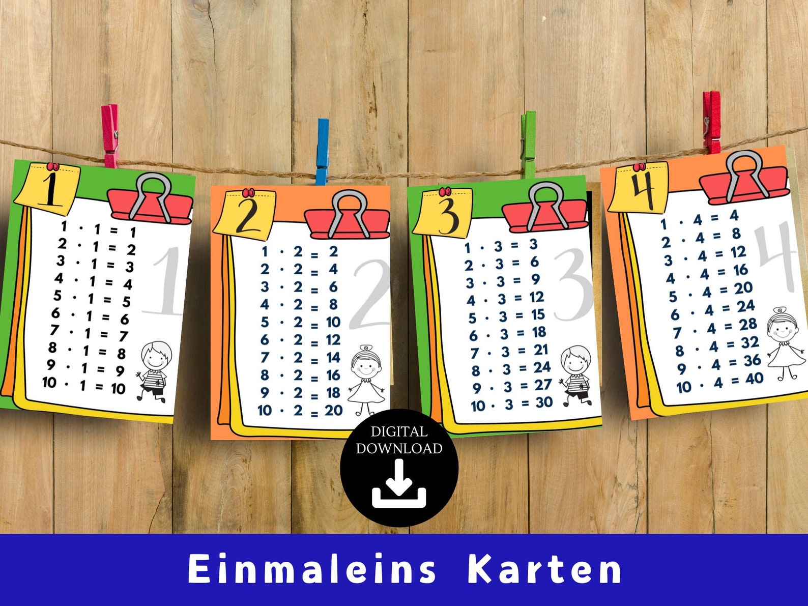 The Multiplication Table Cards - 1x1 - Etsy