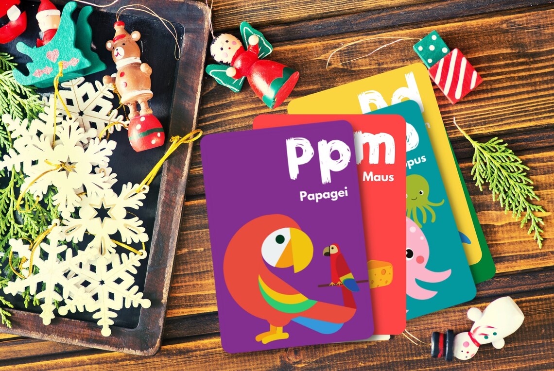 ABC Alphabet Karten Lernkarten Deutsche Buchstaben für | Etsy