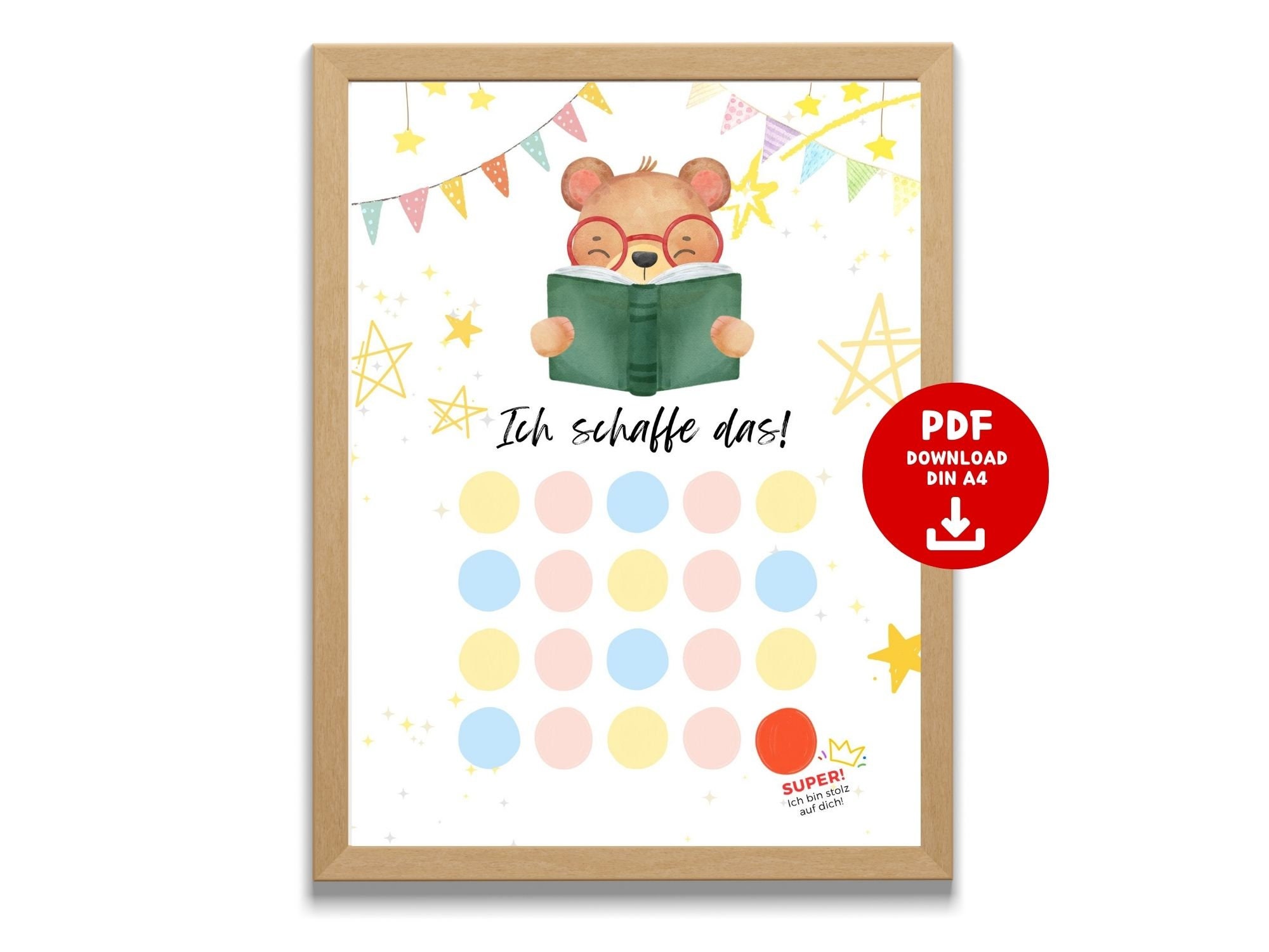 Printable Reward Chart for Children "bear", Reward System, "i Can Do It ...