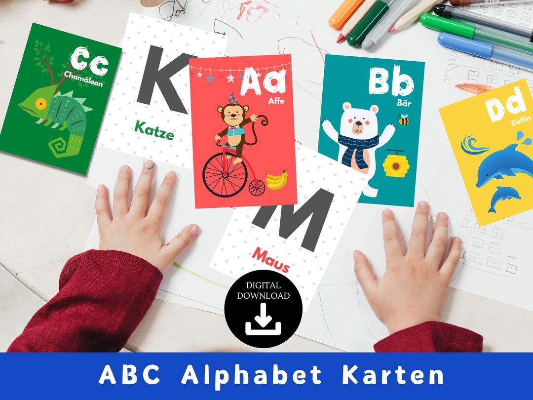 ABC Alphabet Cards | Flashcards for German Letters | Children's Room ...