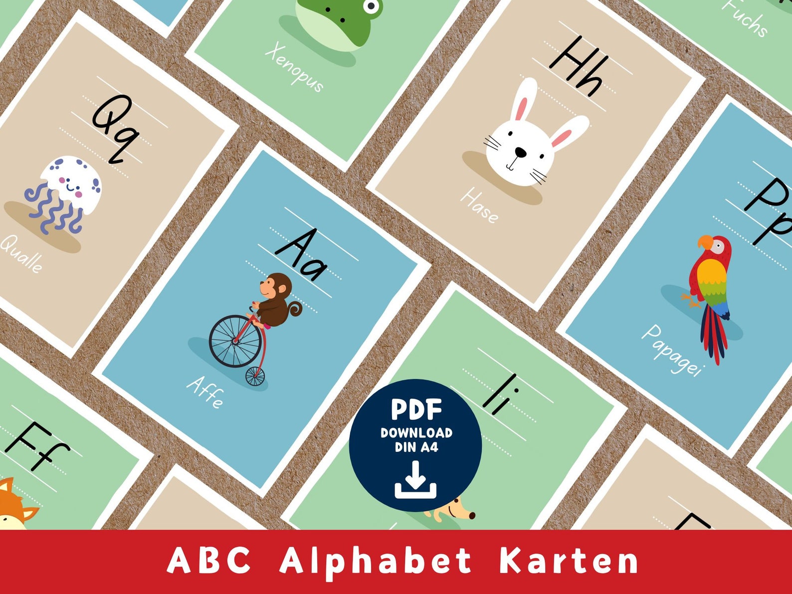 ABC Picture Cards, Learning Cards, A-Z Cards, ABC Learning, Alphabet ...