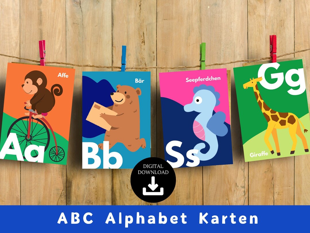 ABC Picture Cards, Learning Cards, A-Z Cards, ABC Learning, Alphabet ...