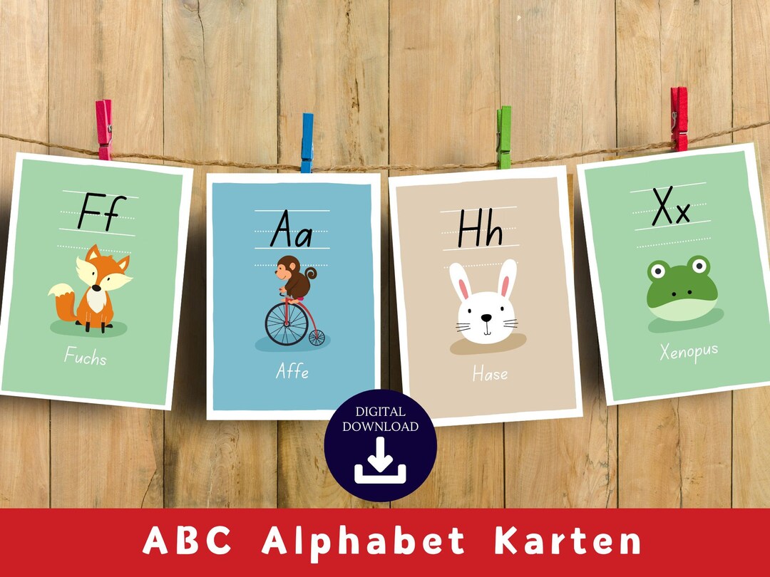 ABC Picture Cards, Learning Cards, A-Z Cards, ABC Learning, Alphabet ...