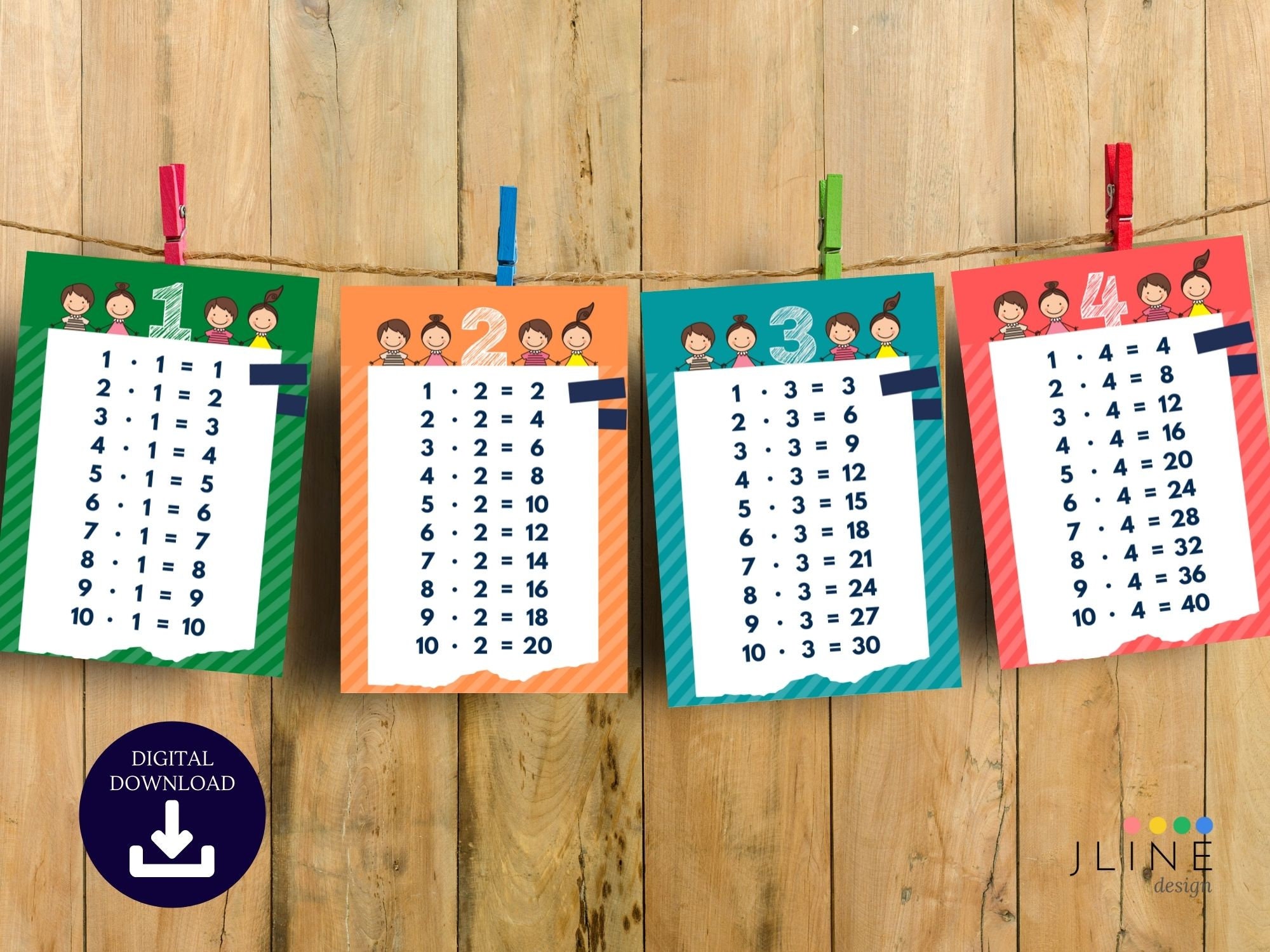 Multiplication Tables Cards 1x1 - Etsy