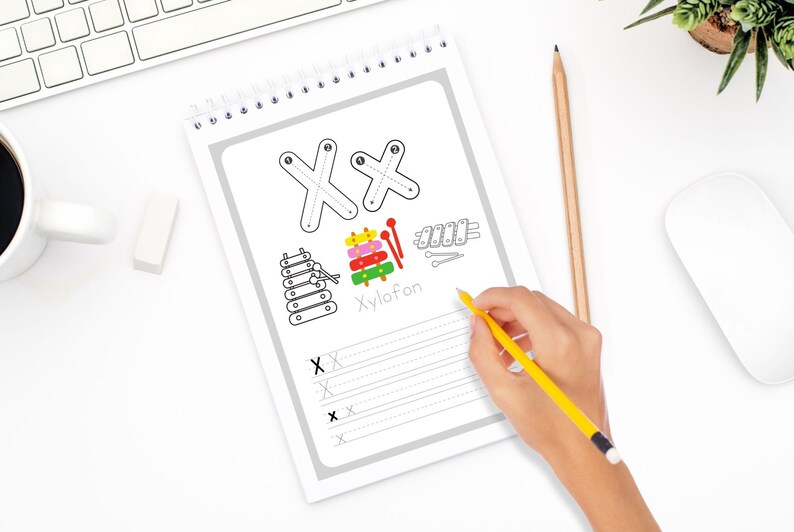 ABC Alphabet Worksheets / Learn to Write / PDF Printable Letters / Coloring Pictures - Etsy