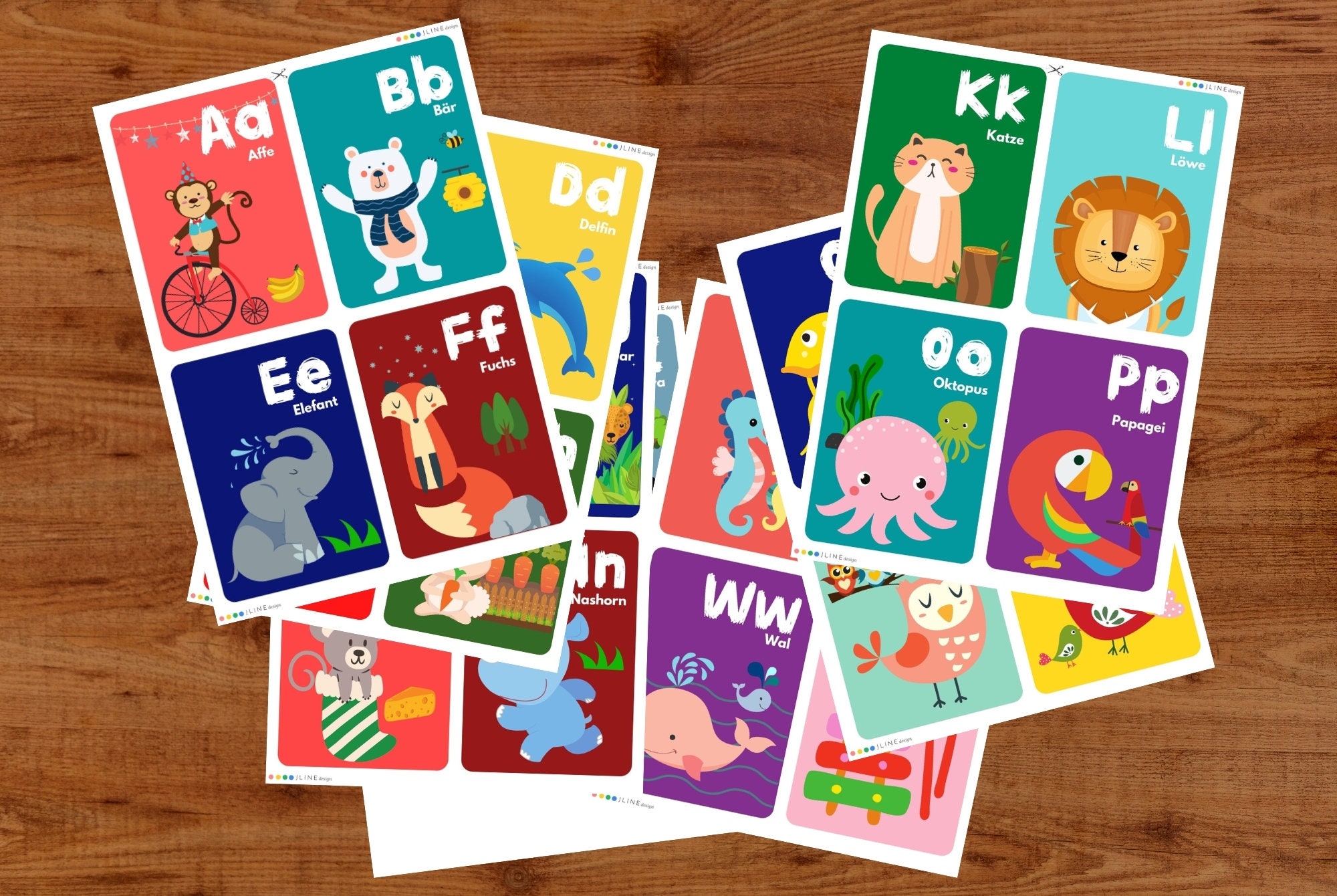 ABC Alphabet Cards Flashcards German Letters for Children preschool - Etsy