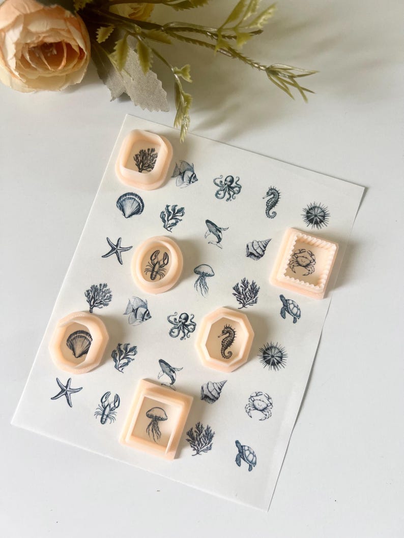 Deep Ocean Transfer Sheet: Marine Designs for Polymer Clay Jewelry - Etsy