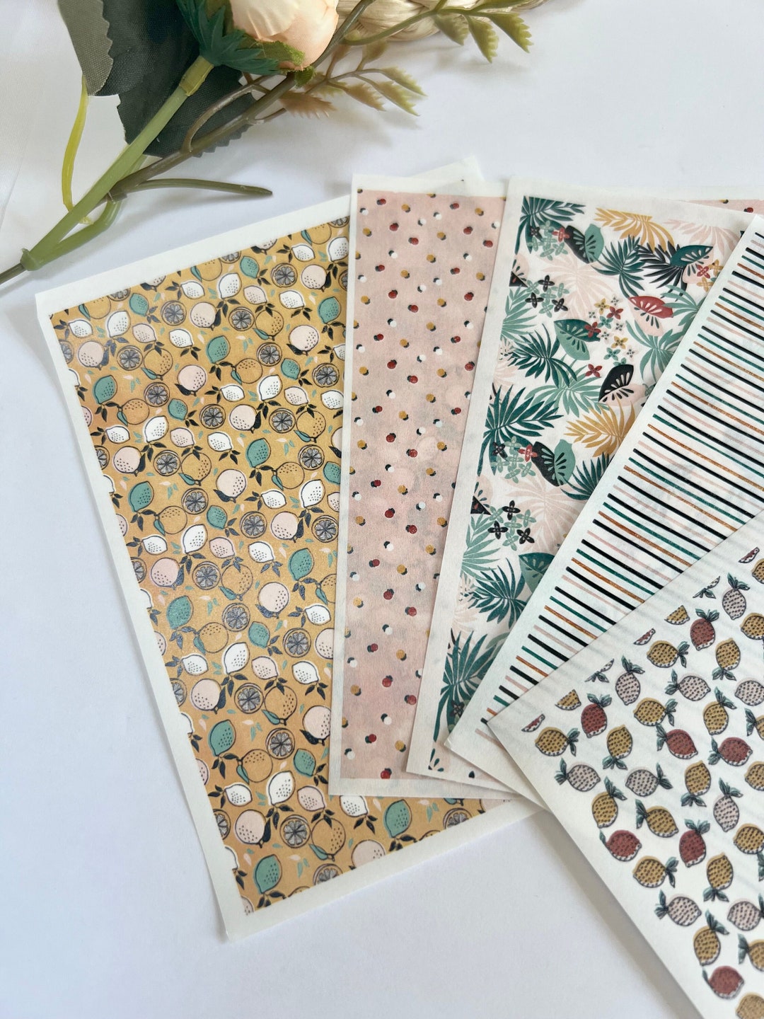 Summer Fruit Transfer Sheets: Lemons, Citrus, Strawberries (4”x 5") - Etsy