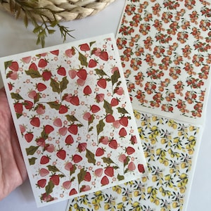 Summer Fruit Transfer Sheets lemons Oranges Citrus Strawberries Water ...