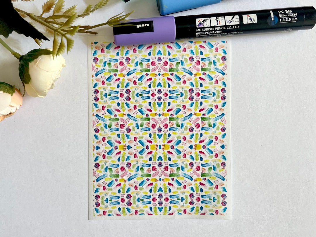 Fluo Abstract Transfer Sheets | Water Soluble Transfer Paper | Polymer ...