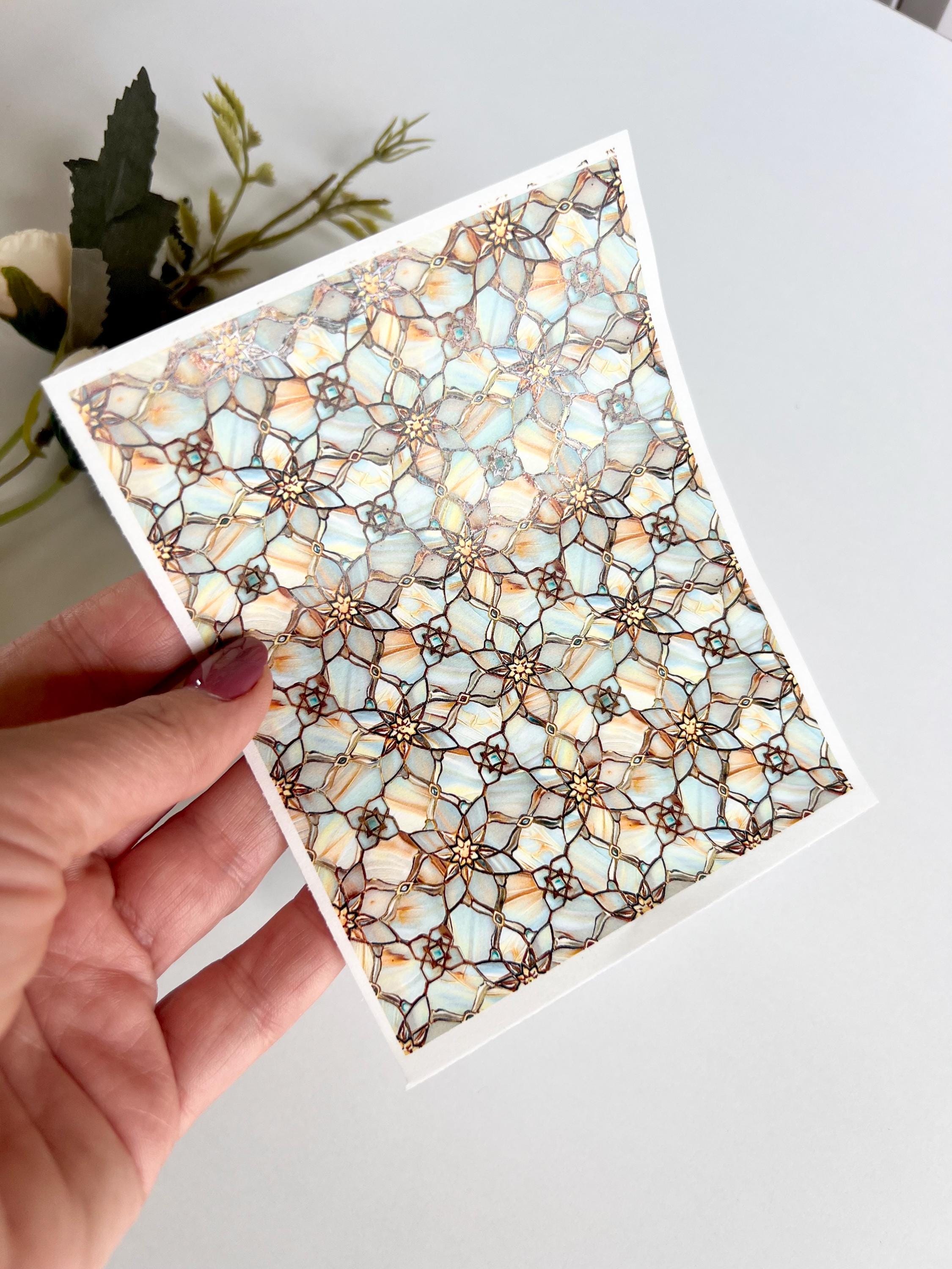 Transfer Sheet for Polymer Clay | Geometric Floral Stained-glass Effect ...