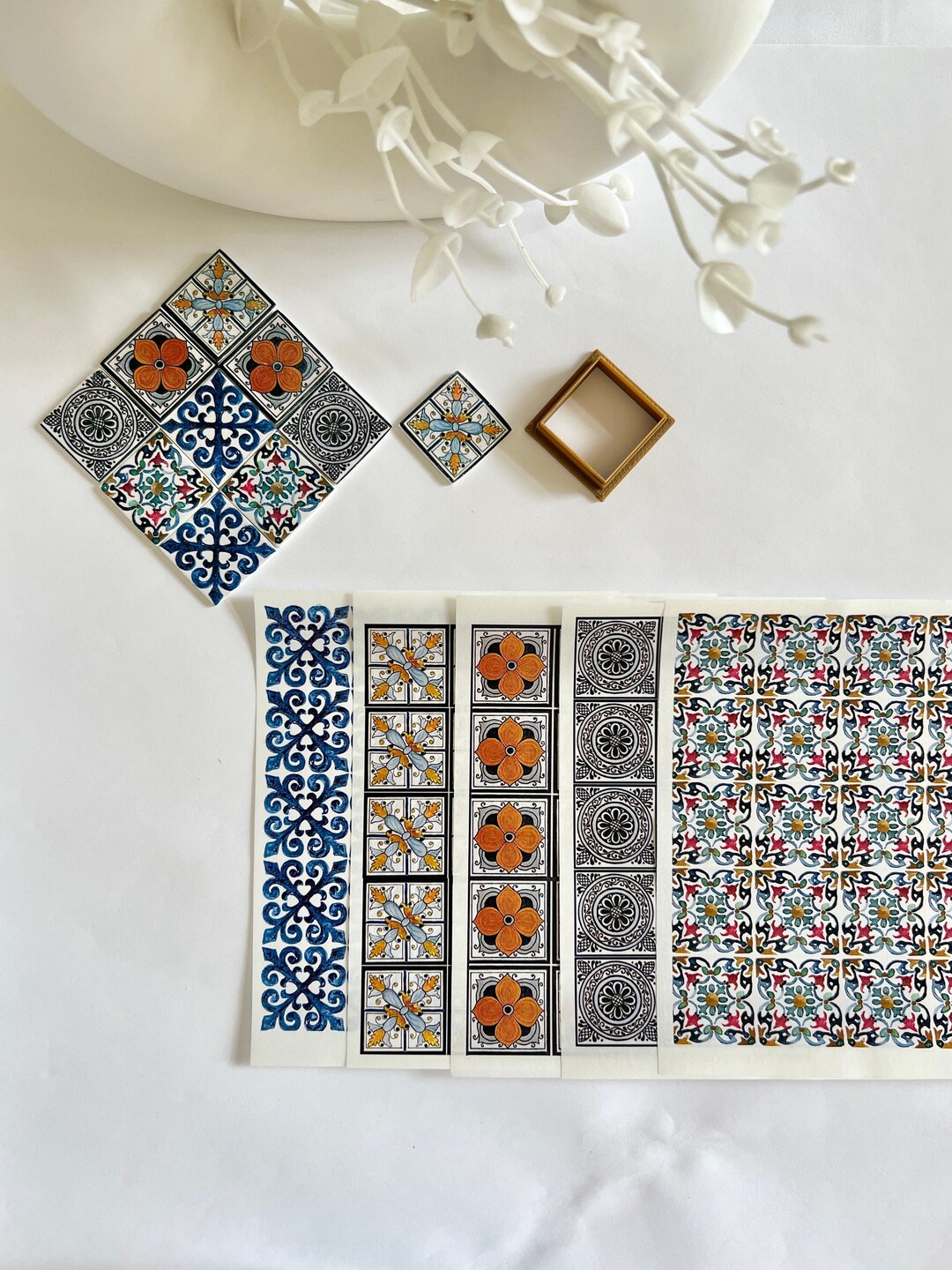 Mediterranean Tile Clay Transfer Sheets: Talavera Design (4”x 5") - Etsy