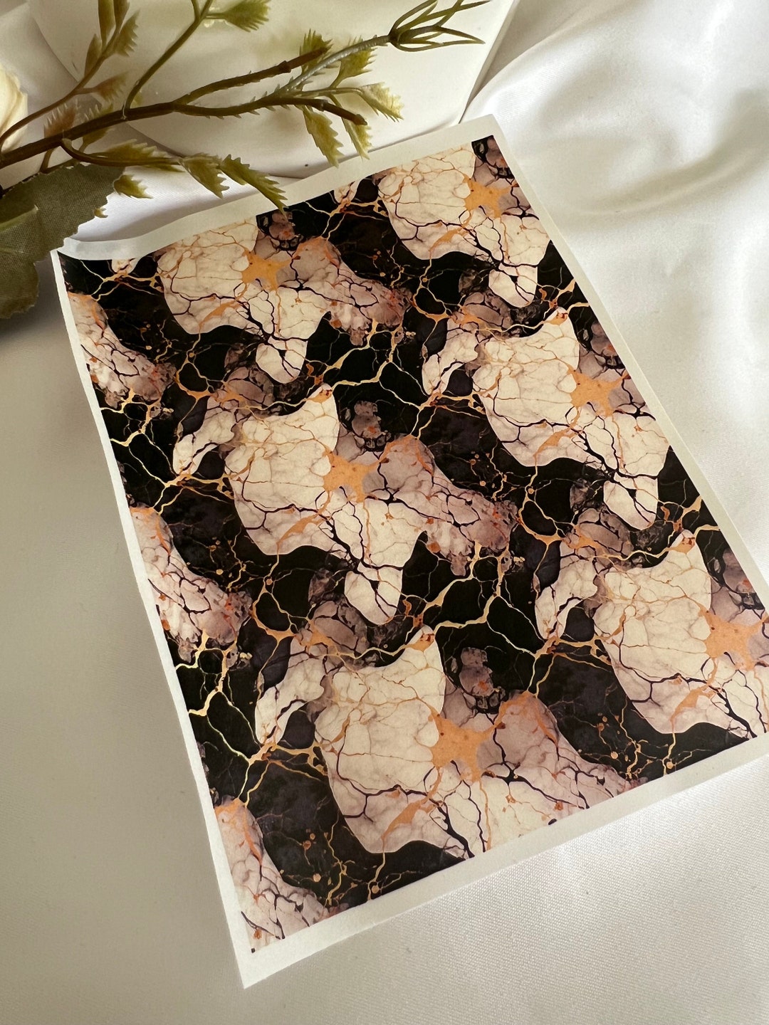 Marble Effect Transfer Sheets | Black and White Marble | Water Soluble ...