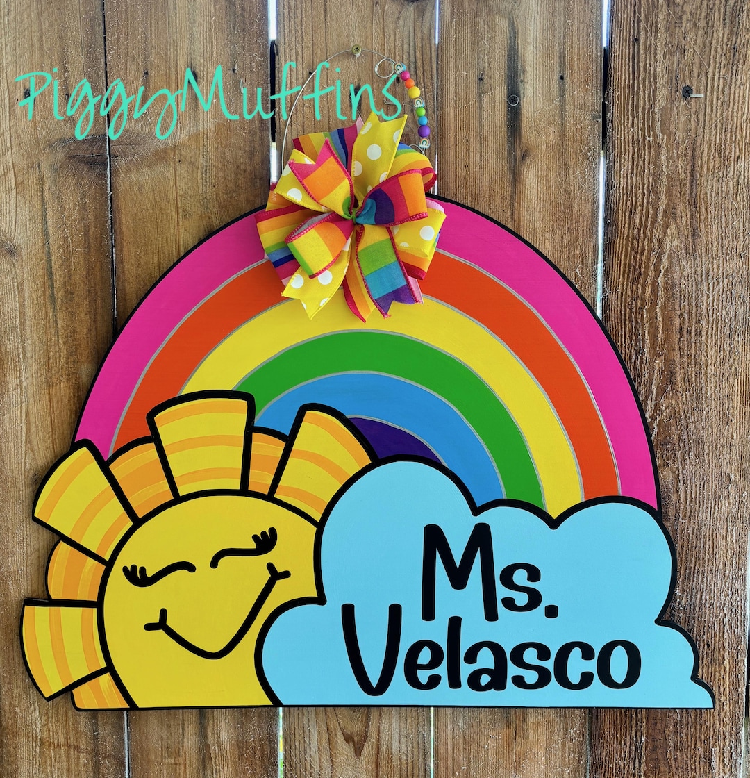 Rainbow Door Hanger - Bright Colors - Classroom Door Hanger - Sunshine ...