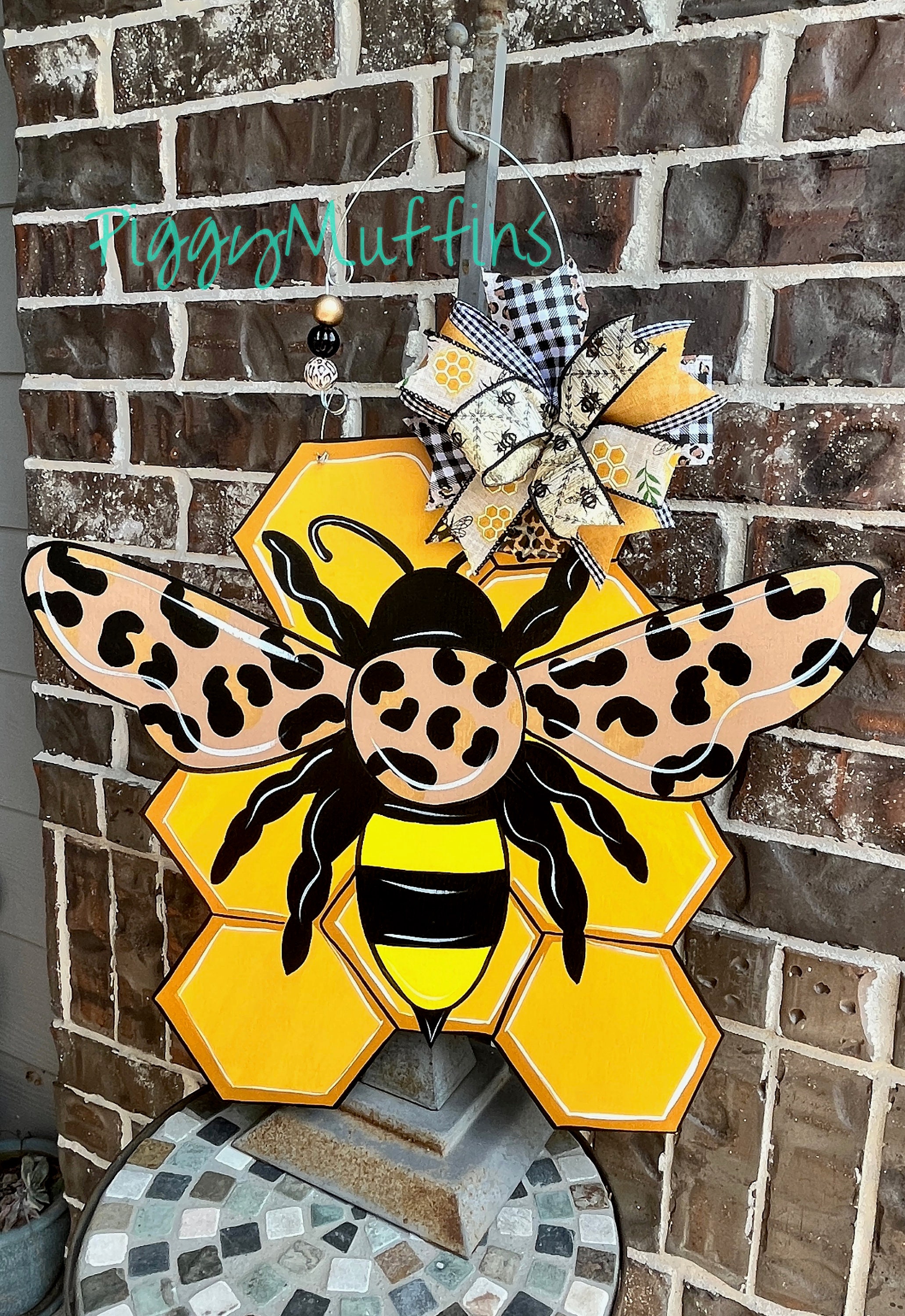 Bee Door Hanger Bumblebee Door Hanger Spring Door Hanger - Etsy