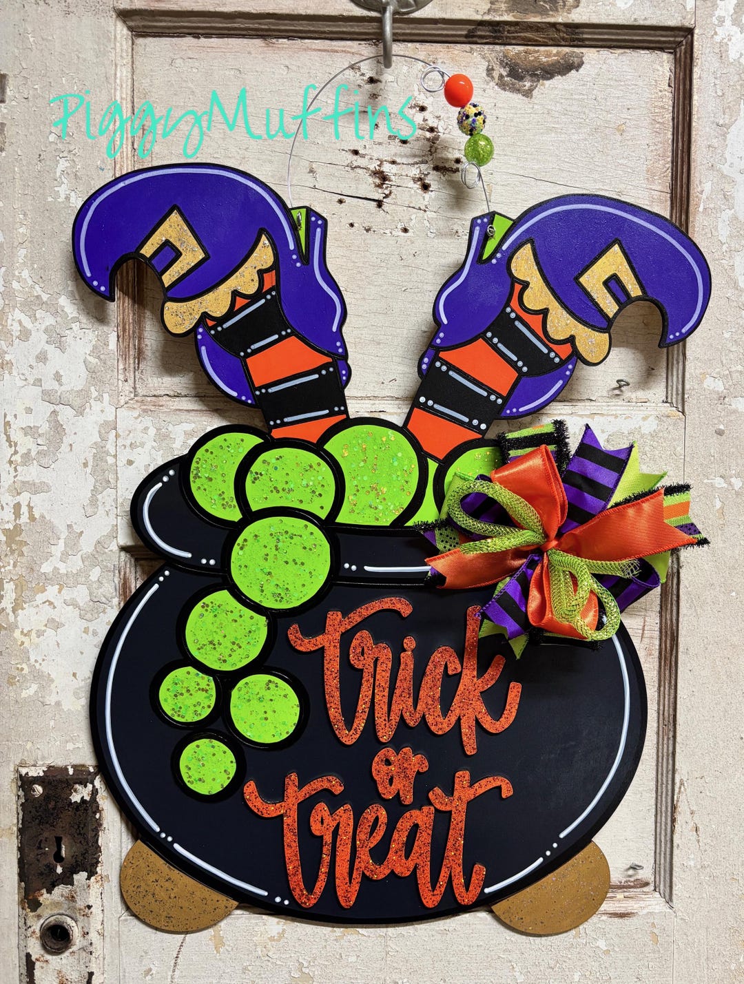 Whimsical Witch Cauldron Halloween Door Hanger: Trick or Treat Decor - Etsy