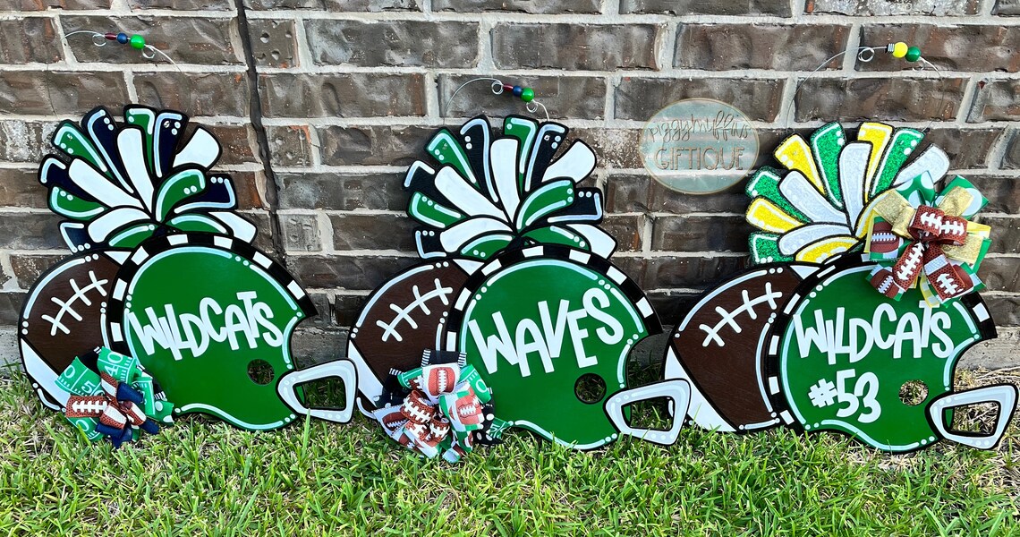 Football Door Hanger School Spirit FOOTBALL Decoration - Etsy
